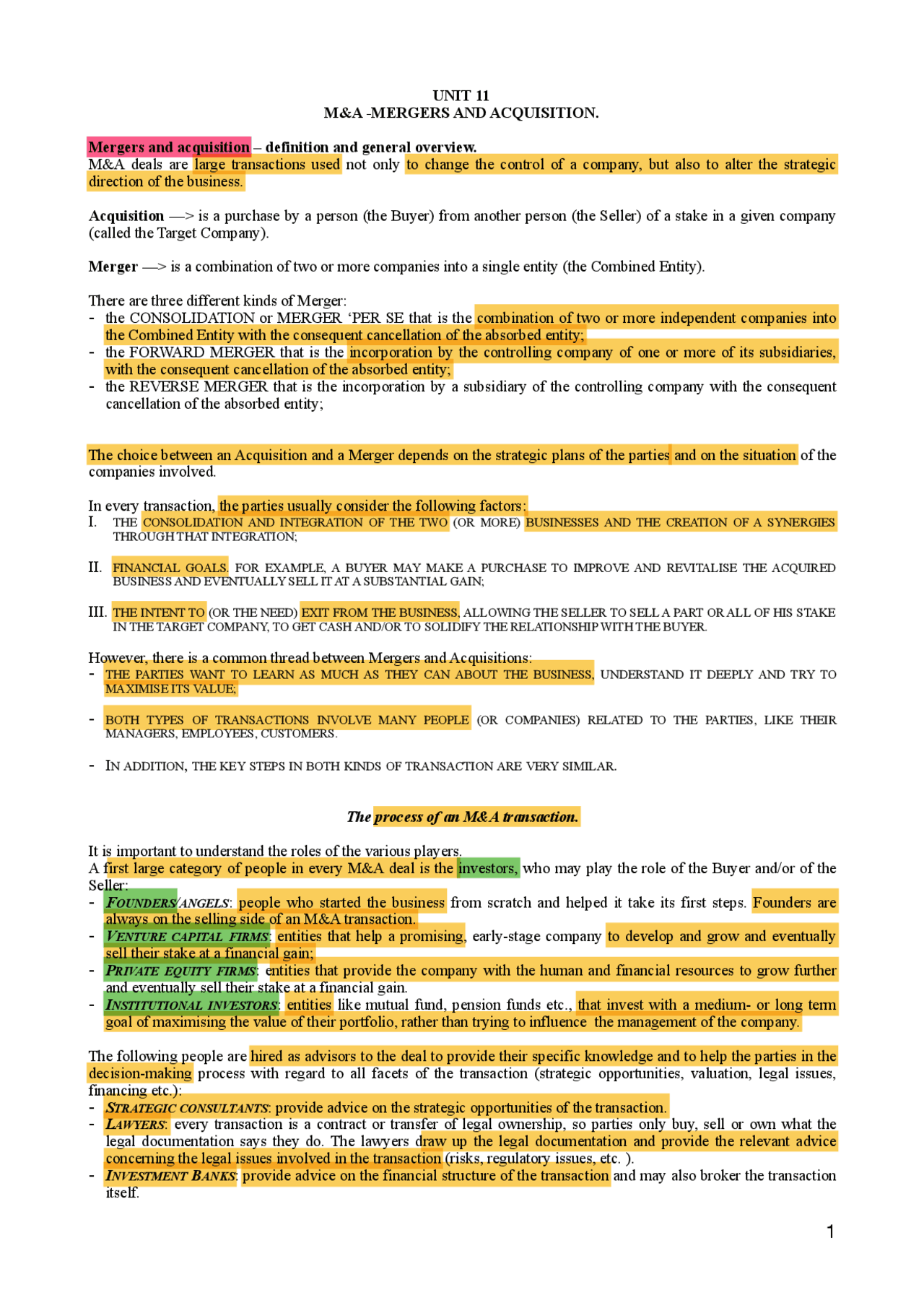 Riassunto Inglese Giuridico Cadel Docsity