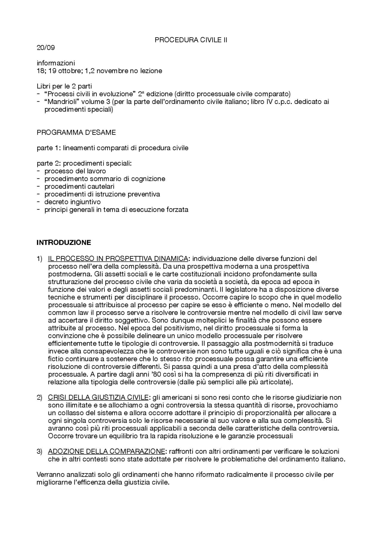 Appunti Procedura Civile 2 Docsity