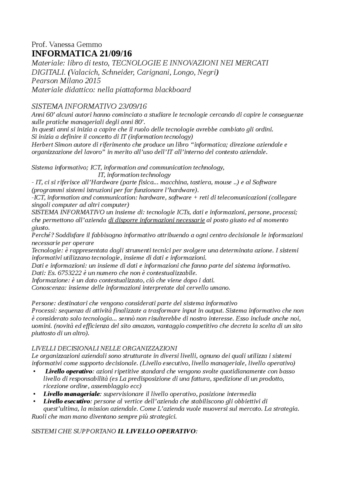 Dispensa Informatica Docsity