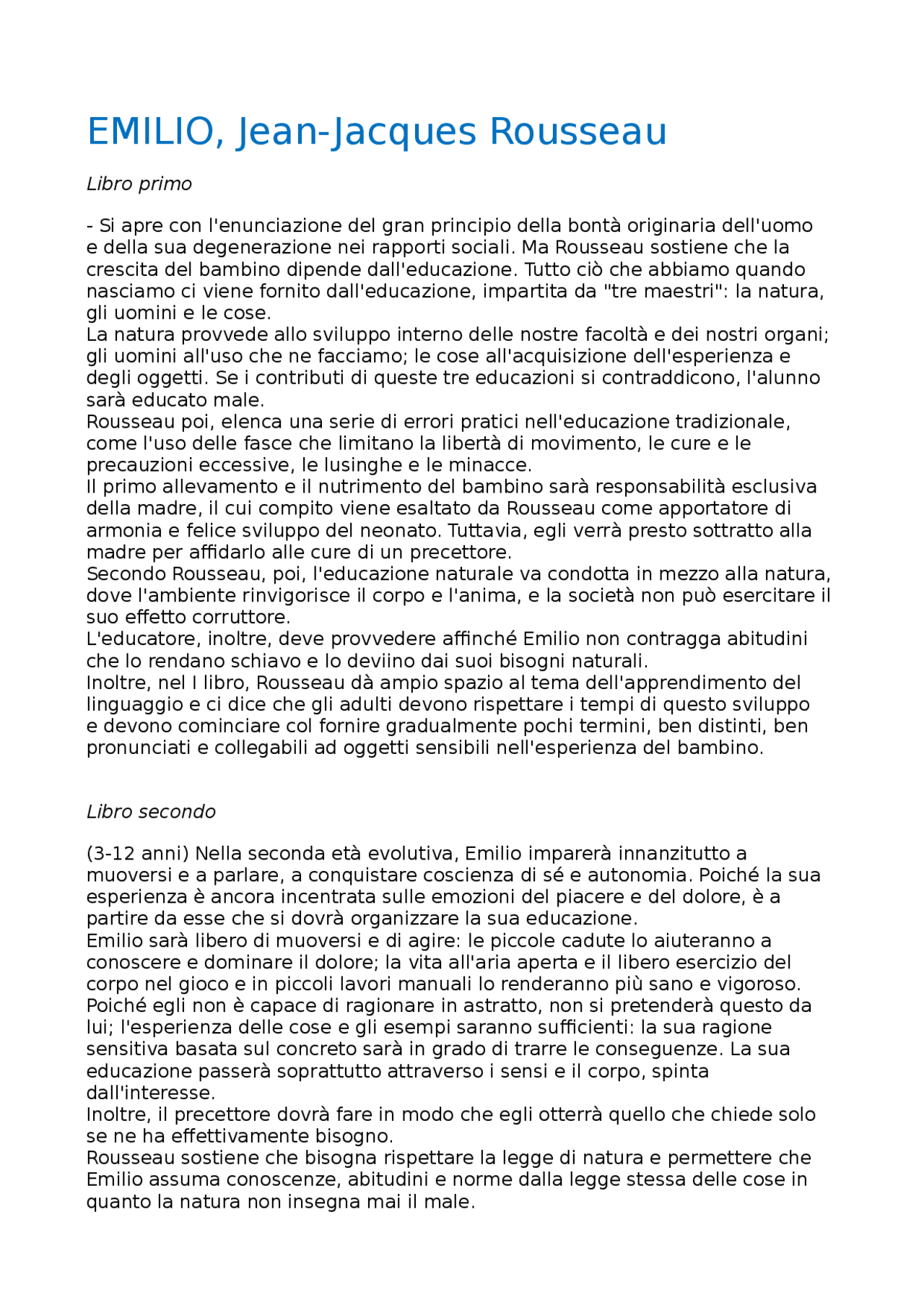 Emilio Ovvero Delleducazione Docsity