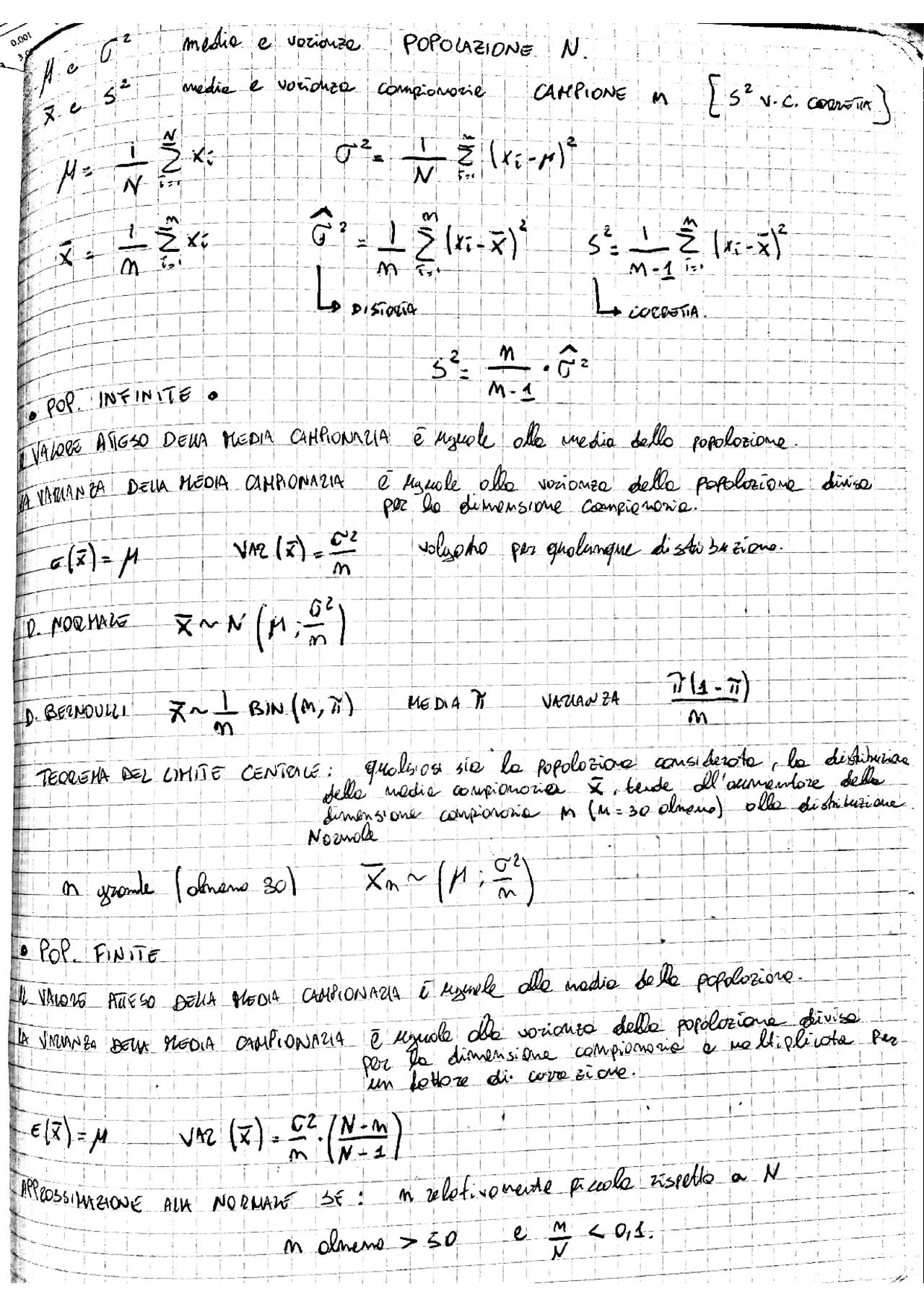 Formulario Per Esercizi Di Statistica Docsity
