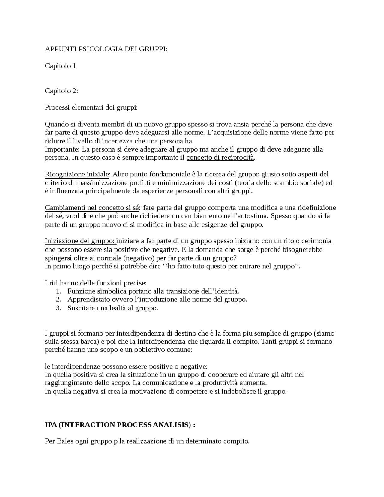 Psicologia Dei Gruppi Docsity