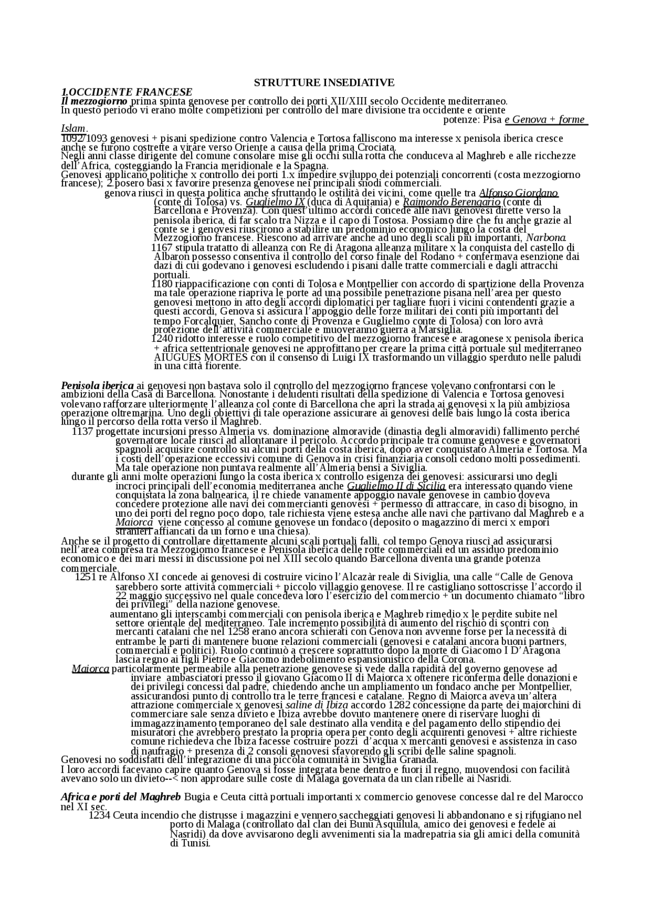 Strutture Insediative Docsity