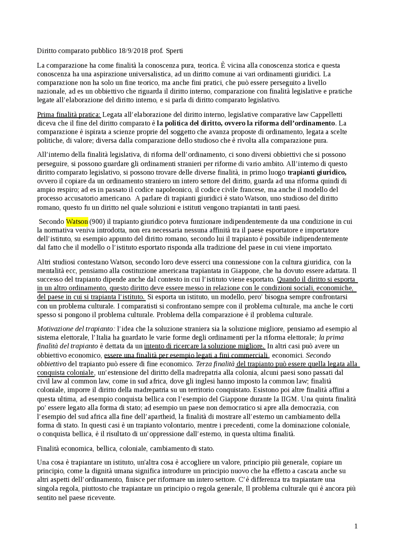 Diritto Comparato Pubblico Docsity