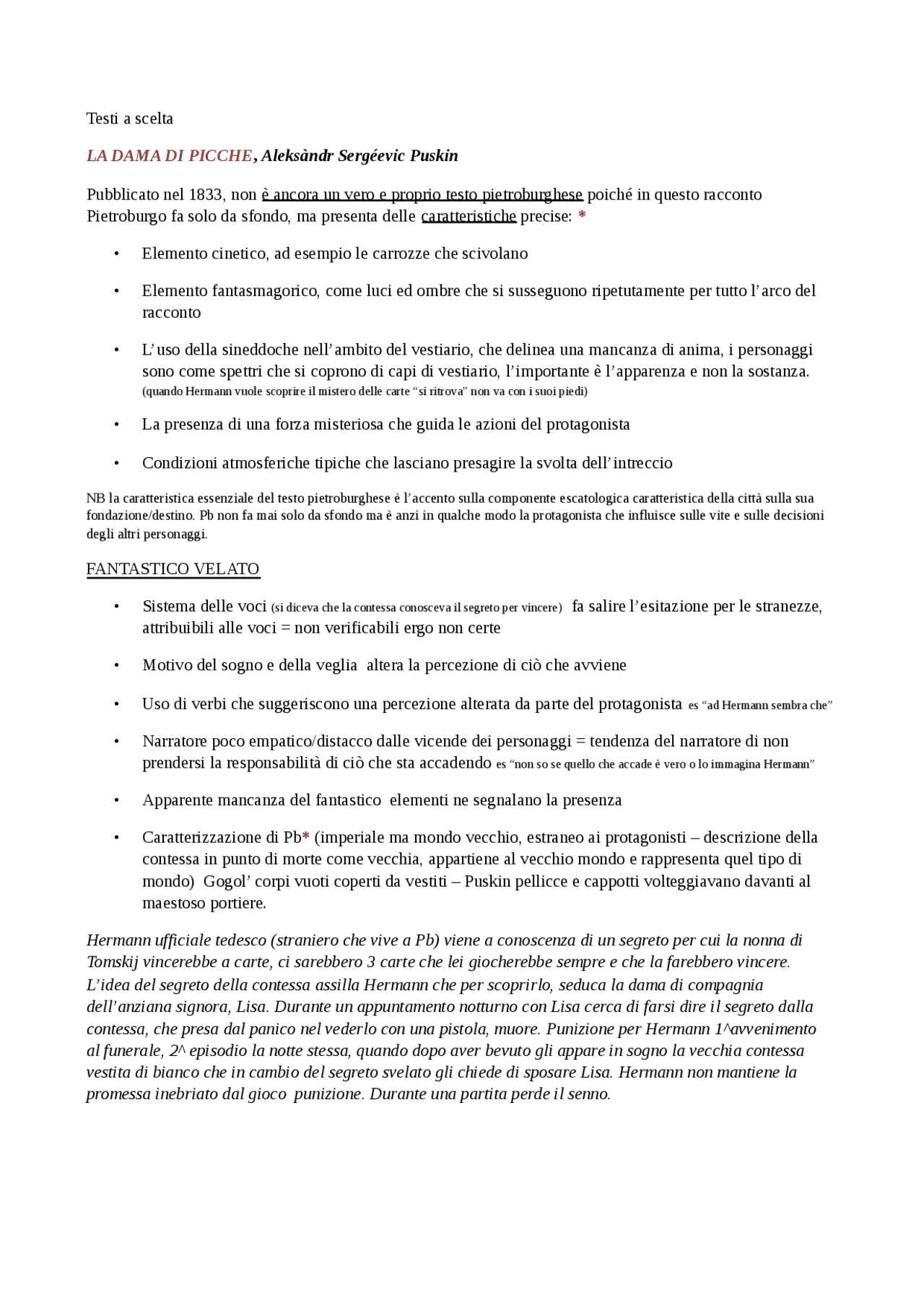 Appunti Di Letteratura Russa Appunti Di Letteratura Russa Docsity