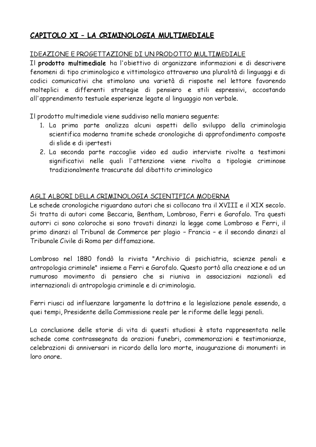 Principi Di Criminologia Le Teorie Docsity