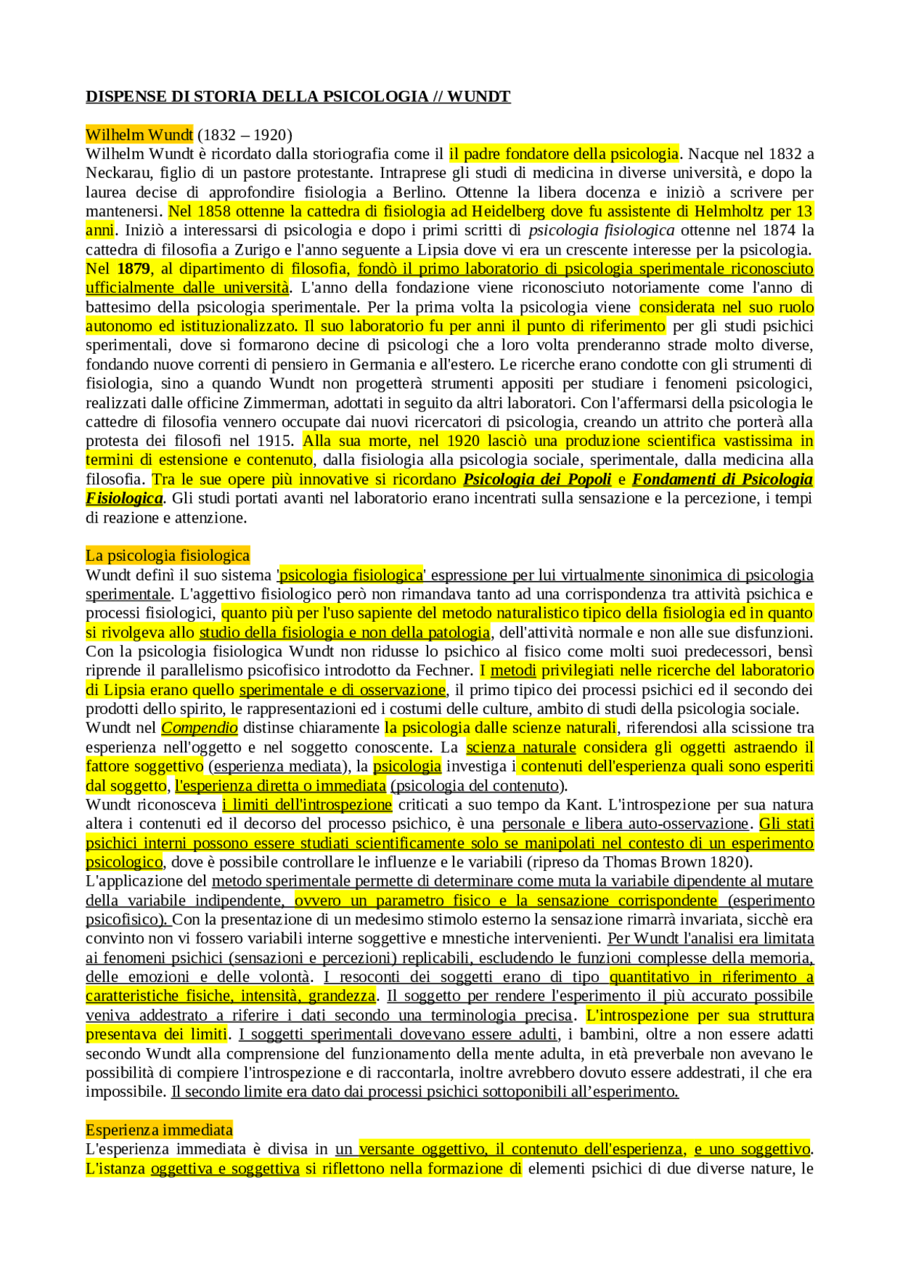 Storia Della Psicologia Docsity