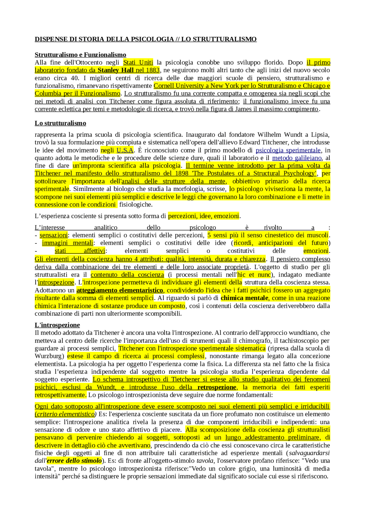 Storia Della Psicologia Docsity