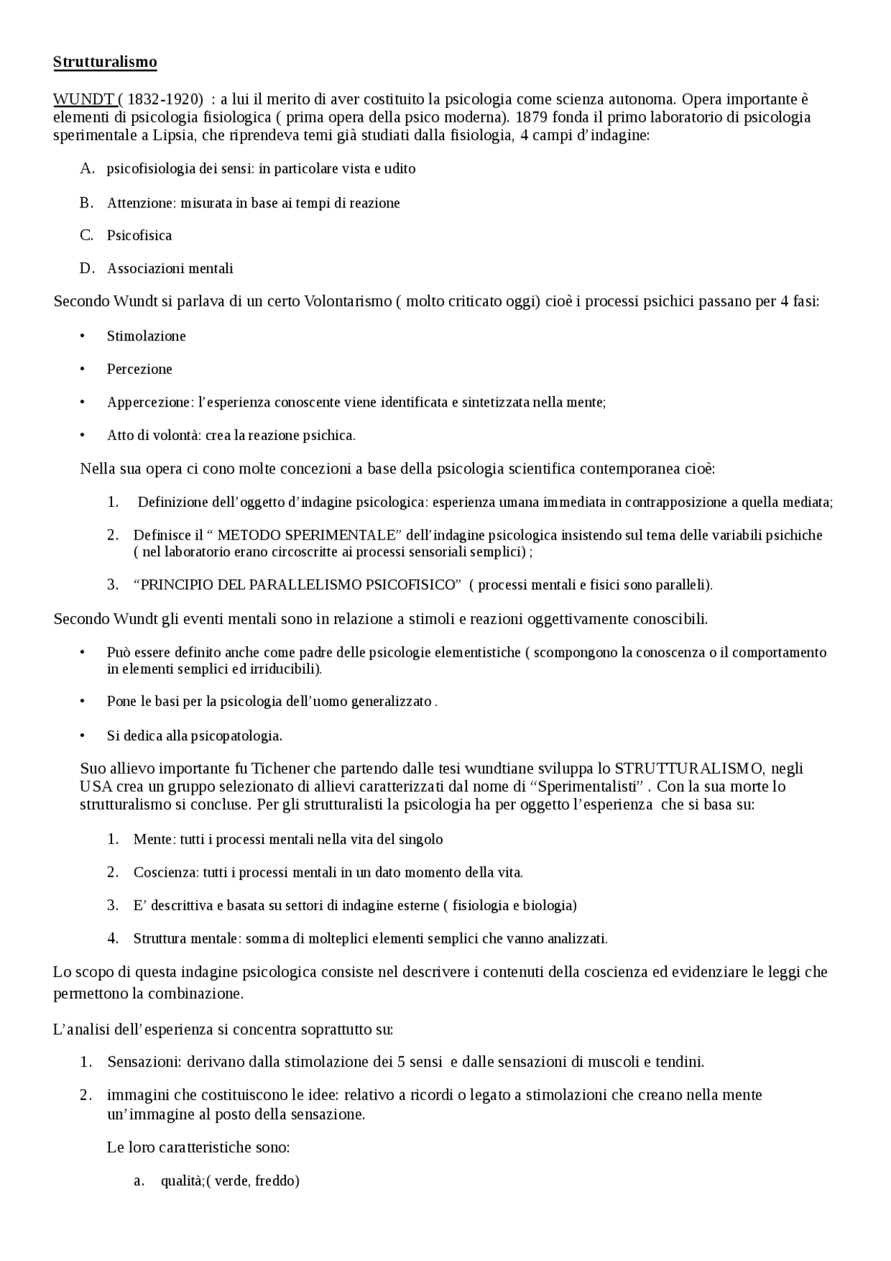Storia Della Psicologia Docsity