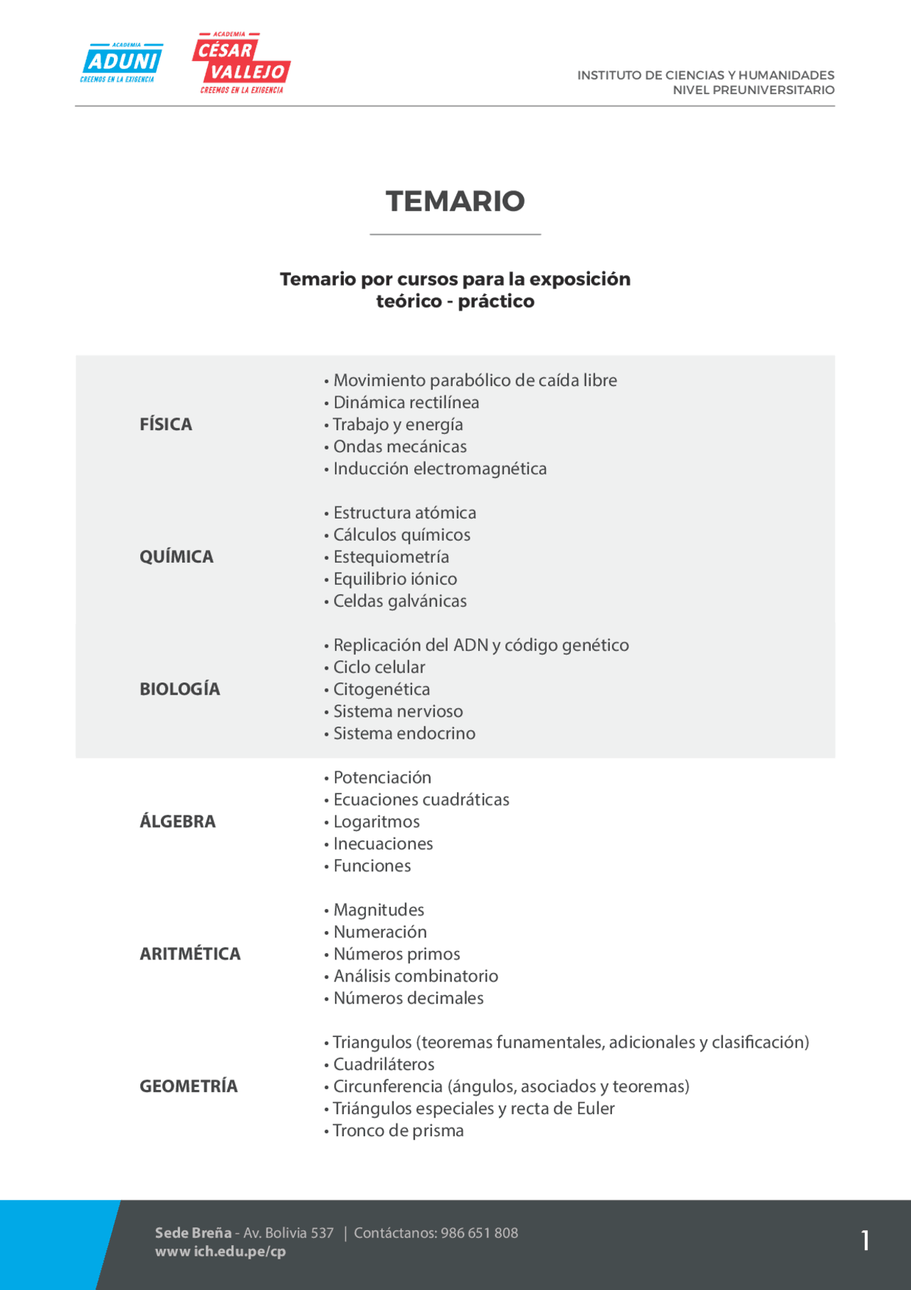 TEMARIO PARA DOCENCIA - Docsity