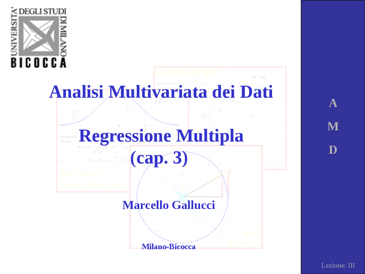 Nalisi Multivariata Dei Dati Gallucci Lezione 3 Docsity