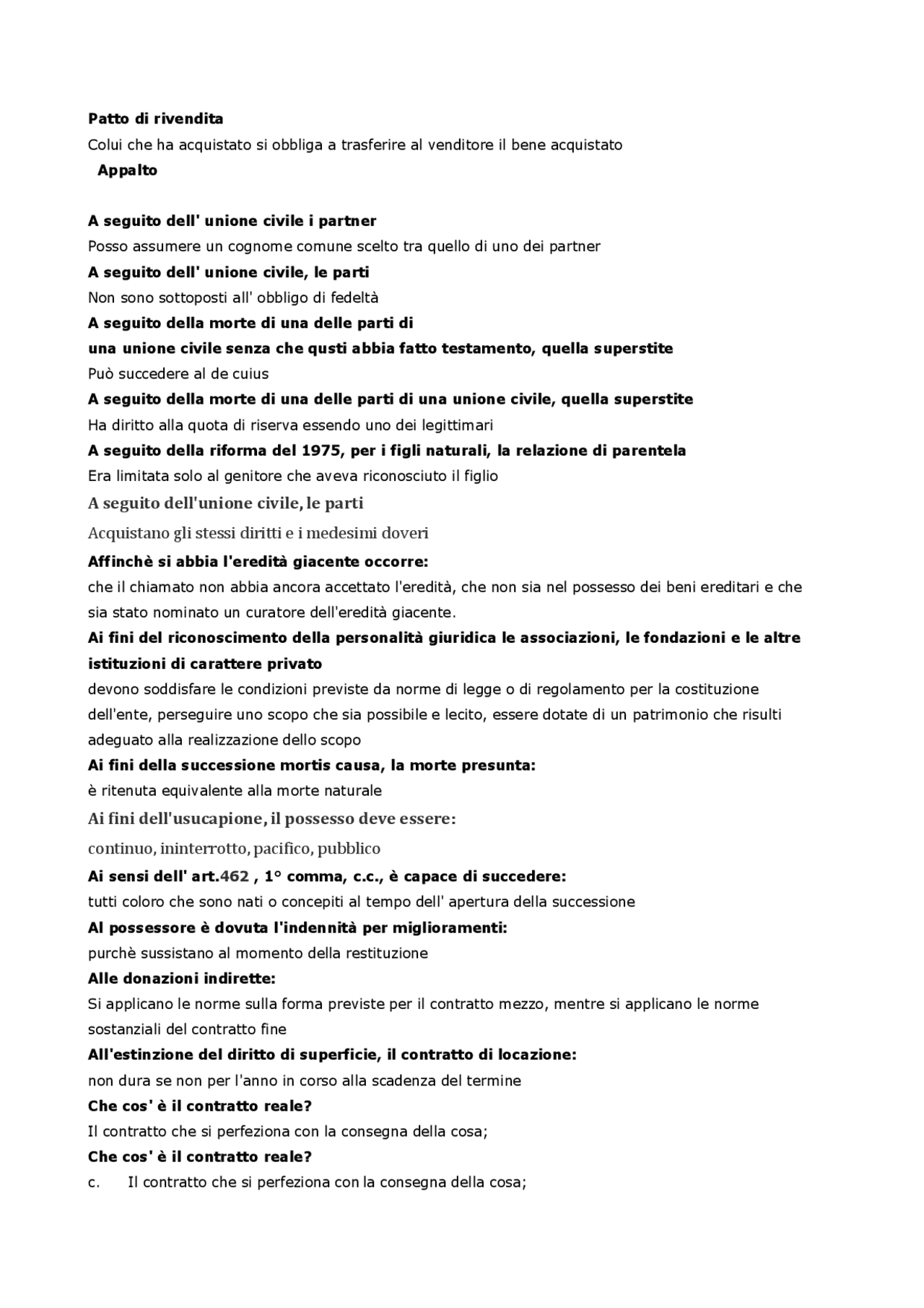 Risposte Esame Diritto Privato Pegaso Docsity