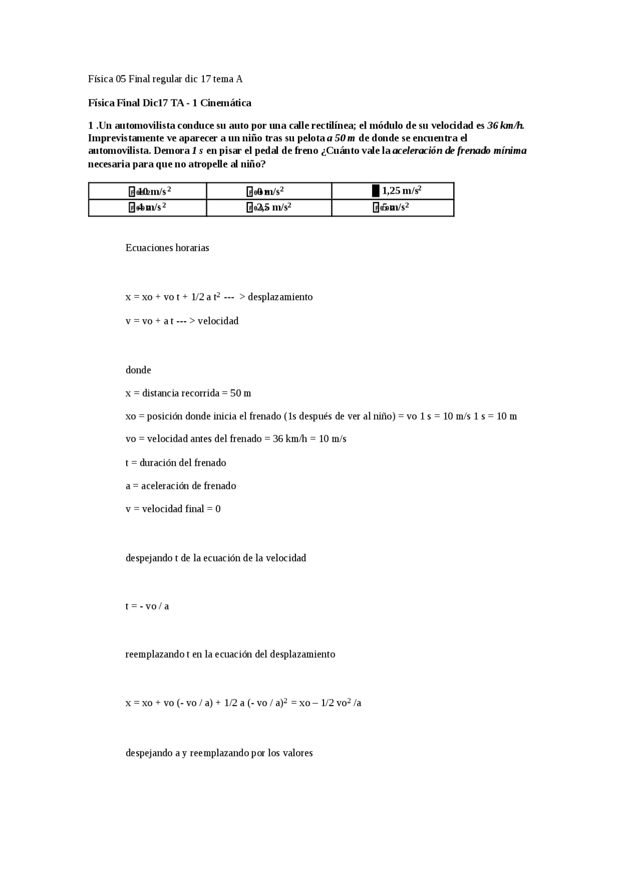 Fisica Final Regular Diciembre 2017 Tema A Docsity