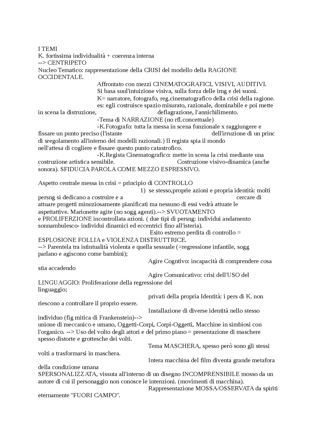Temi Principali Di Skubrick Docsity
