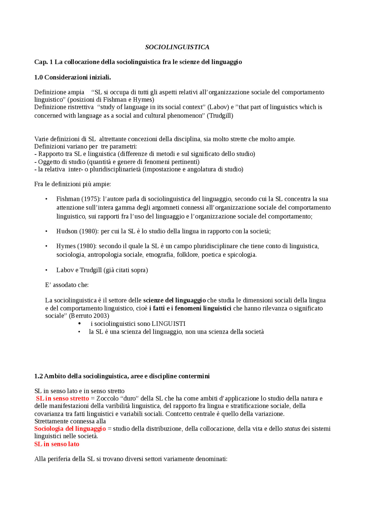 Fondamenti Di Sociolinguistica Berruto Docsity