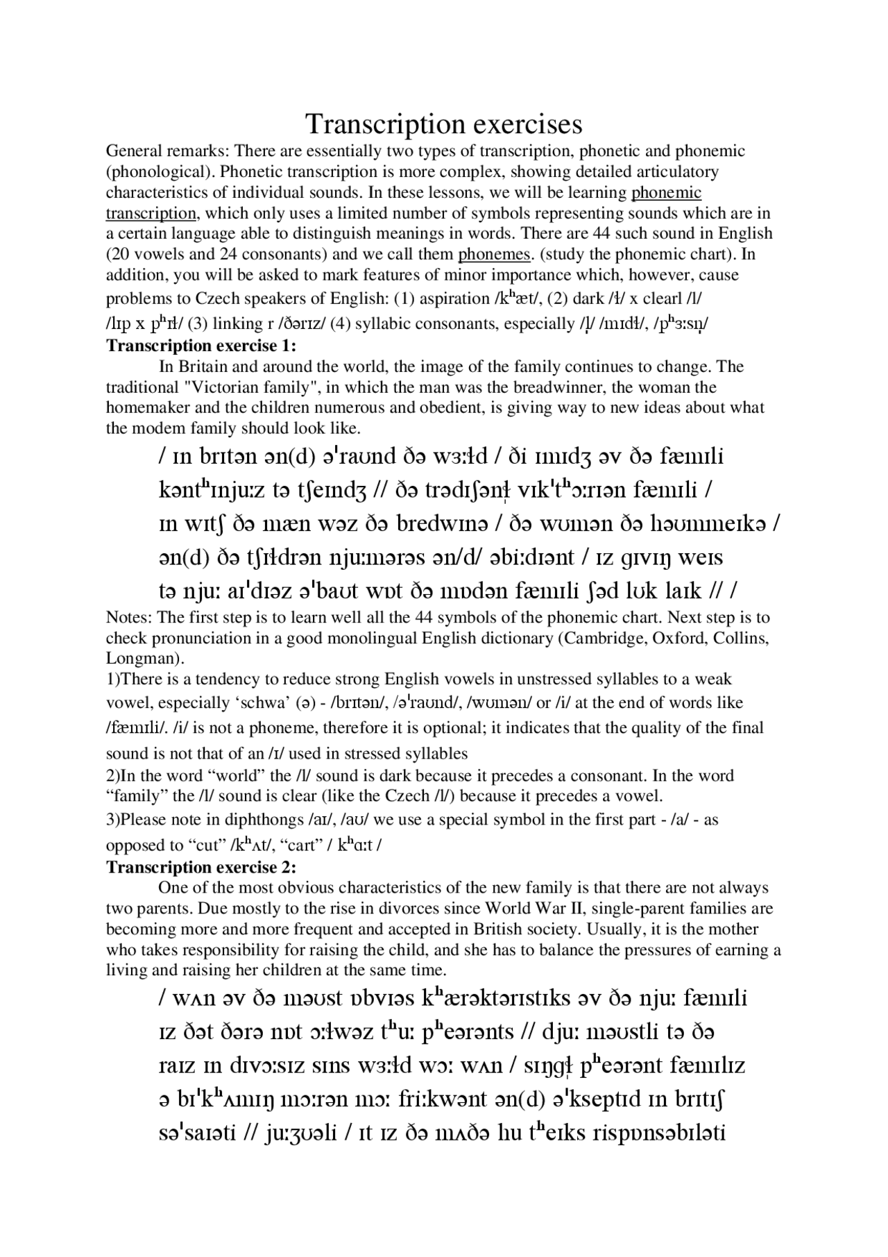 Trascrizione Fonetica In Inglese Appunti Di Lingua Inglese Docsity