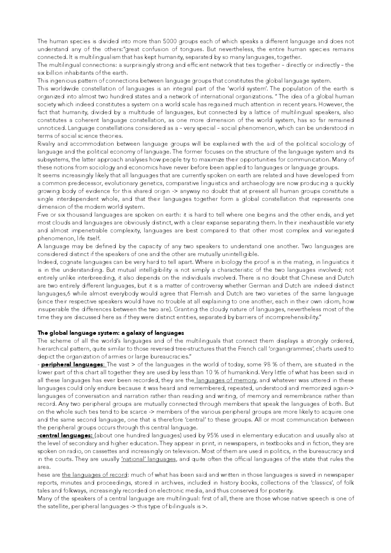 Politiche e Multilinguismo - Docsity