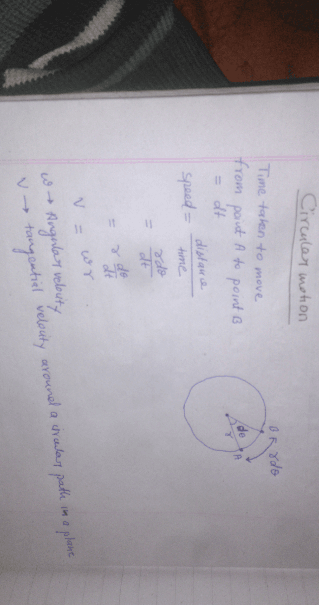 Derivation of angular velocity - Docsity