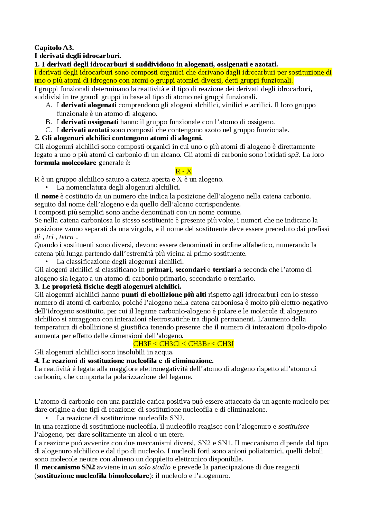 I Derivati Degli Idrocarburi Docsity