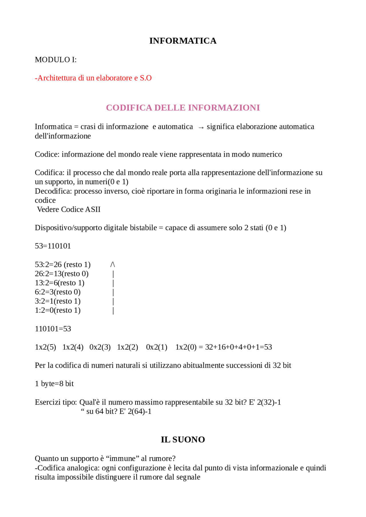 Riassunti Di Informatica Docsity