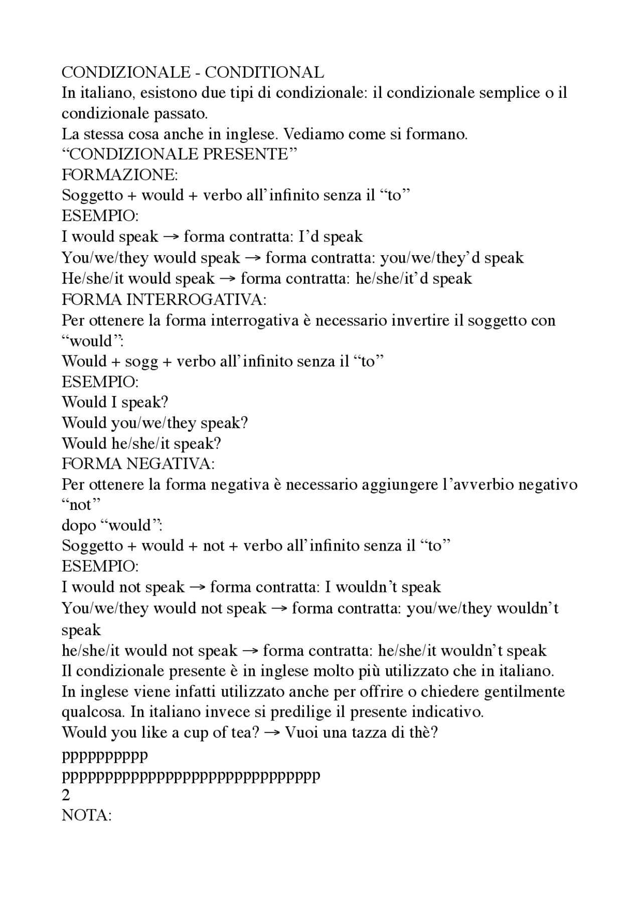 CONDITIONAL AND SUBJUNCTIVE - Docsity