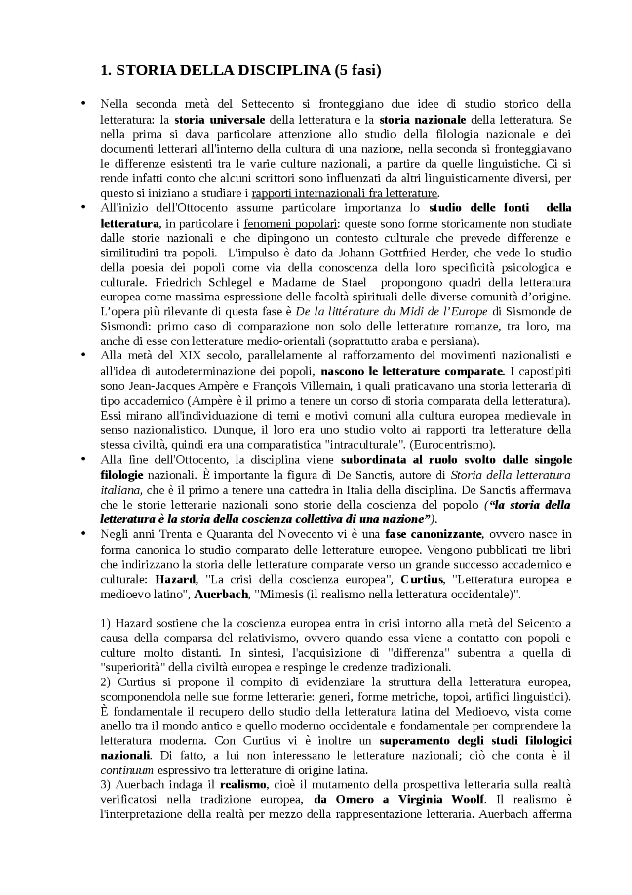 Letterature Comparate E Manuale Docsity