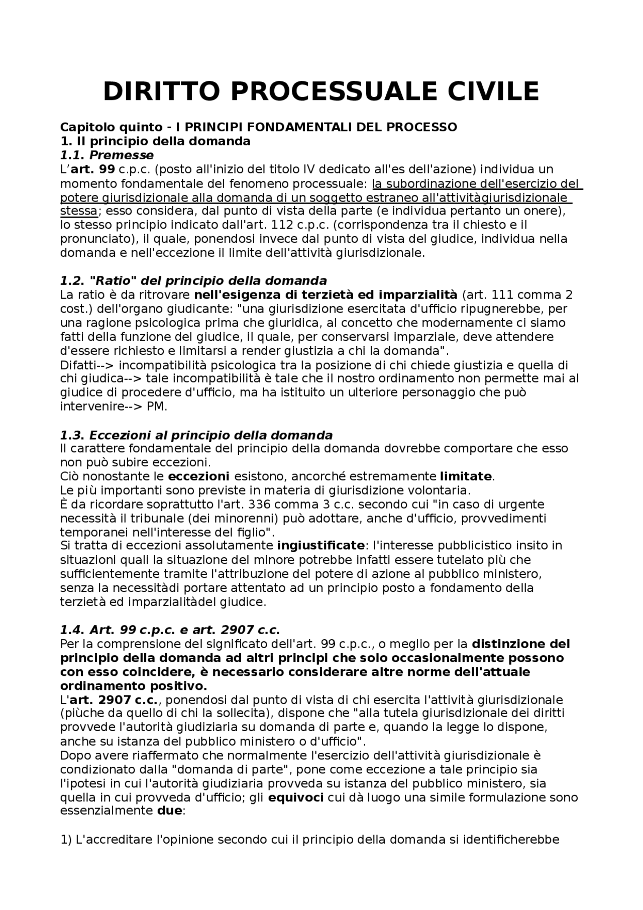Diritto Processuale Civile I Proto Pisani Vi Edizione Docsity