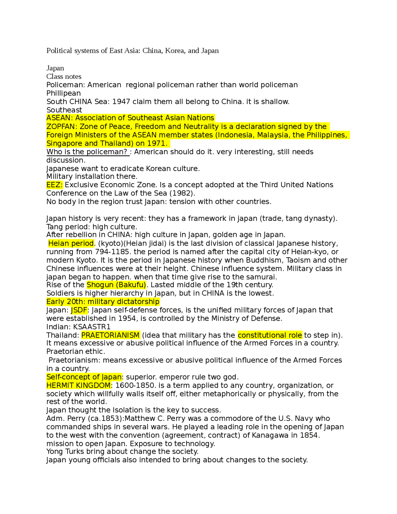Political Systems of East Asia: China, Korea, and Japan - Docsity