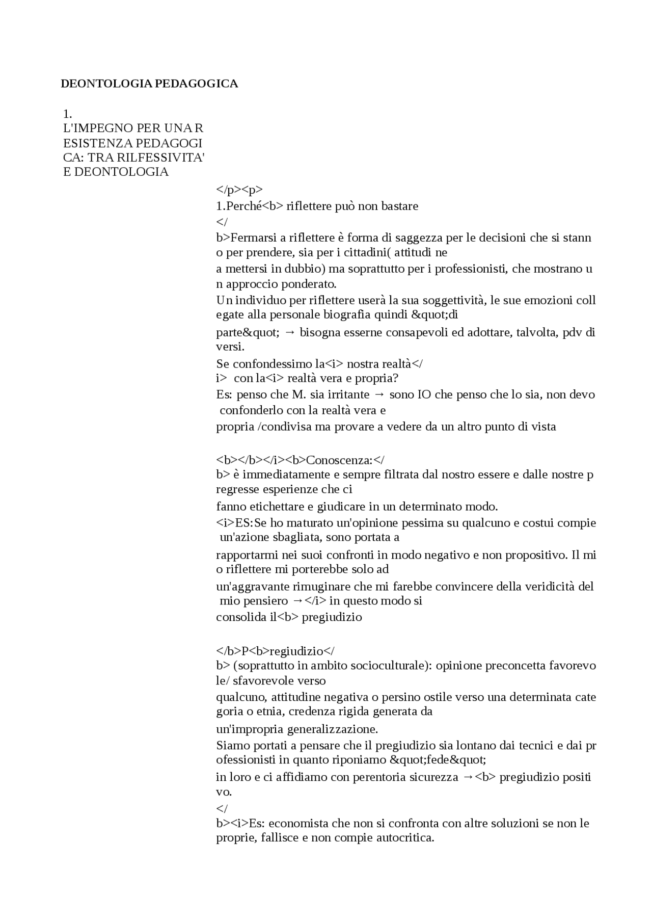 Riassunto Del Manuale Di Deontologia Docsity