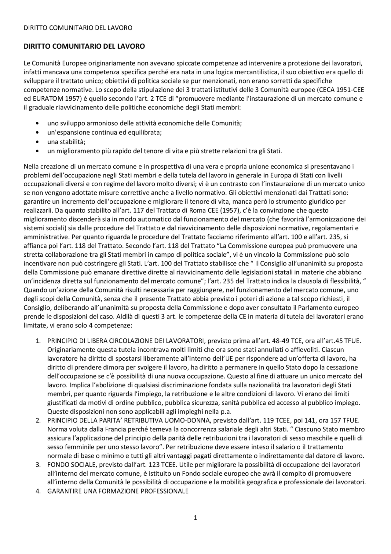 Appunti Diritto Comunitario Docsity