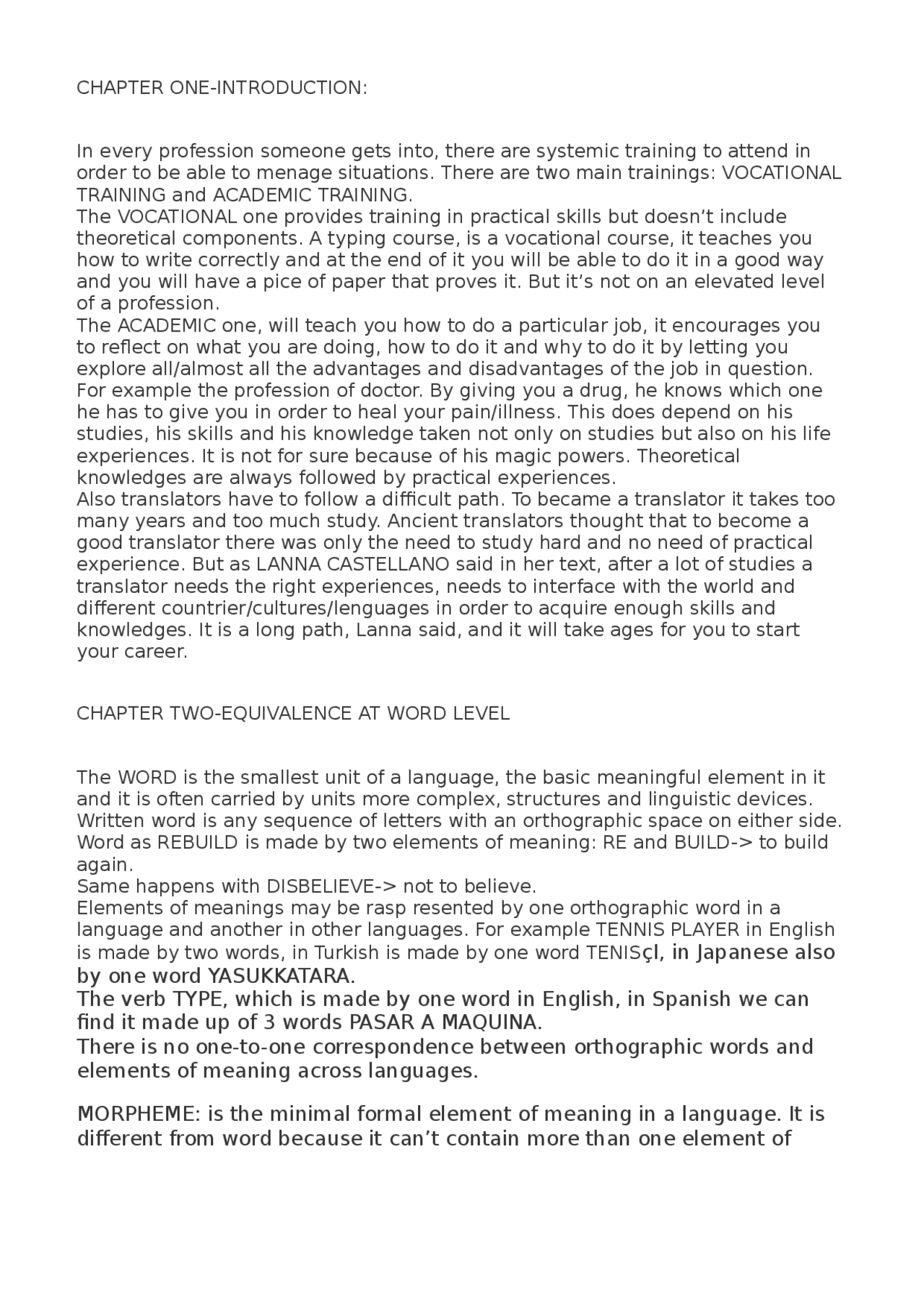 In Other Words Primi 4 Capitoli Docsity