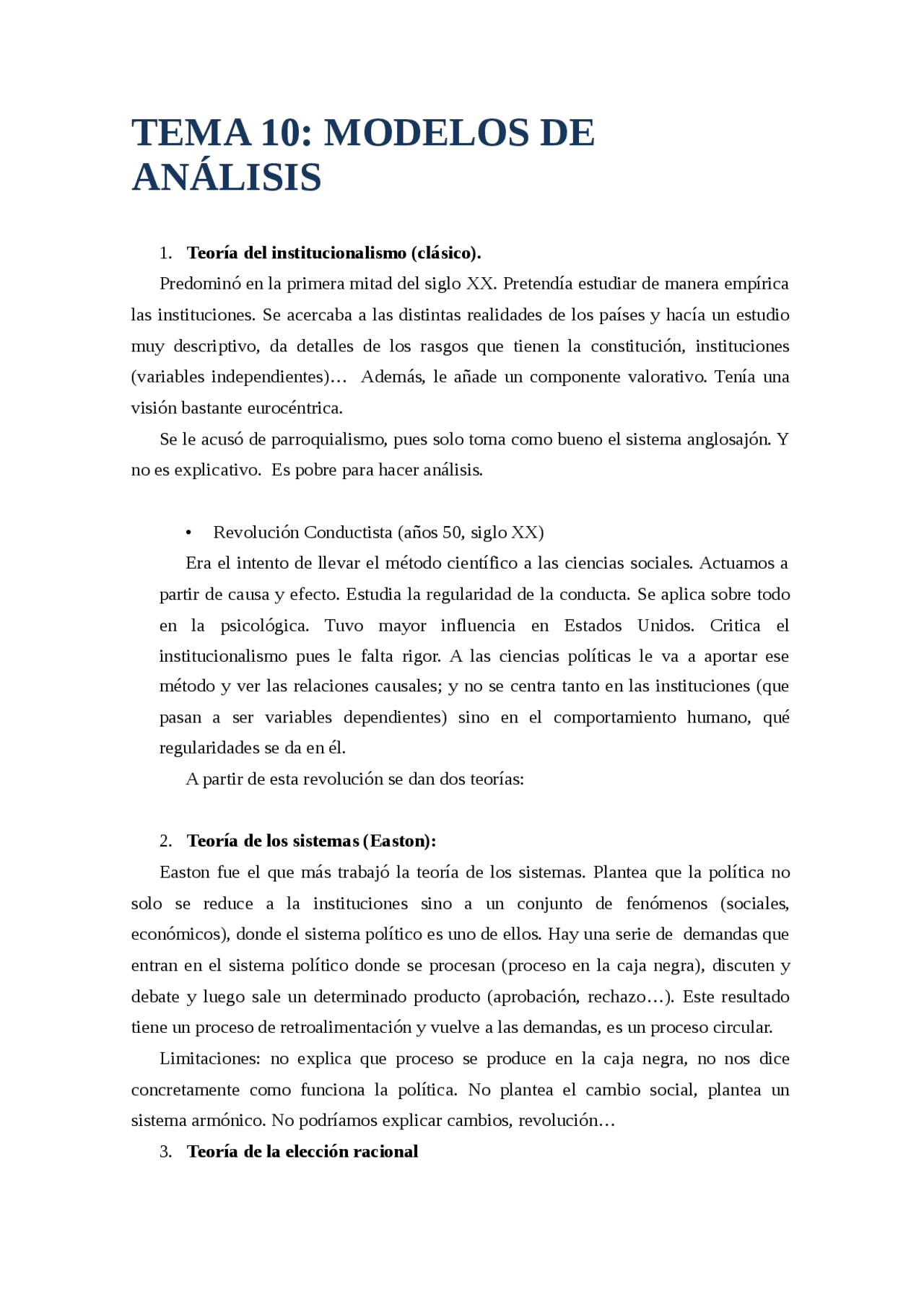 Distintos modelos de análisis - Docsity