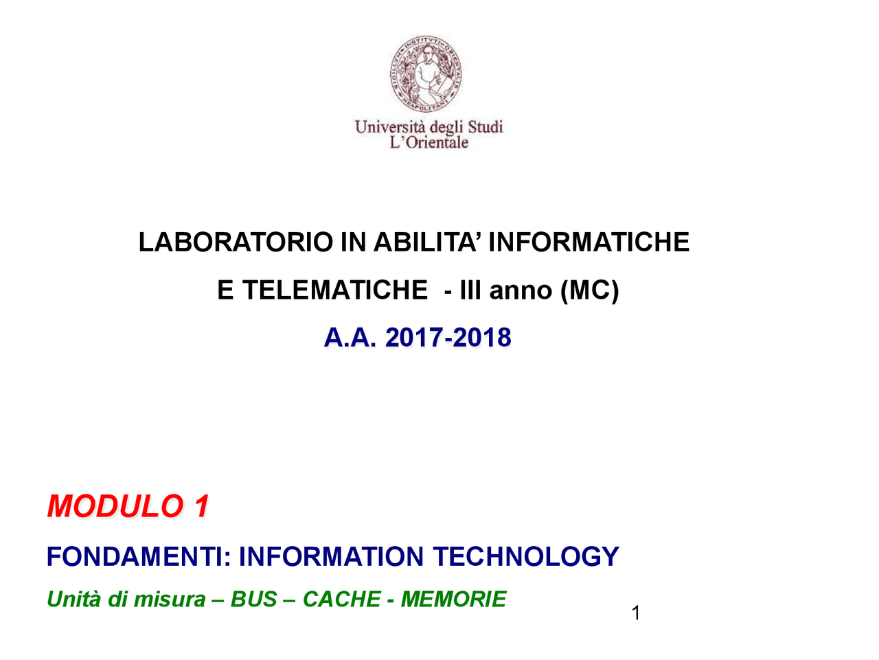 Informatica primo livello 2a parte - Docsity