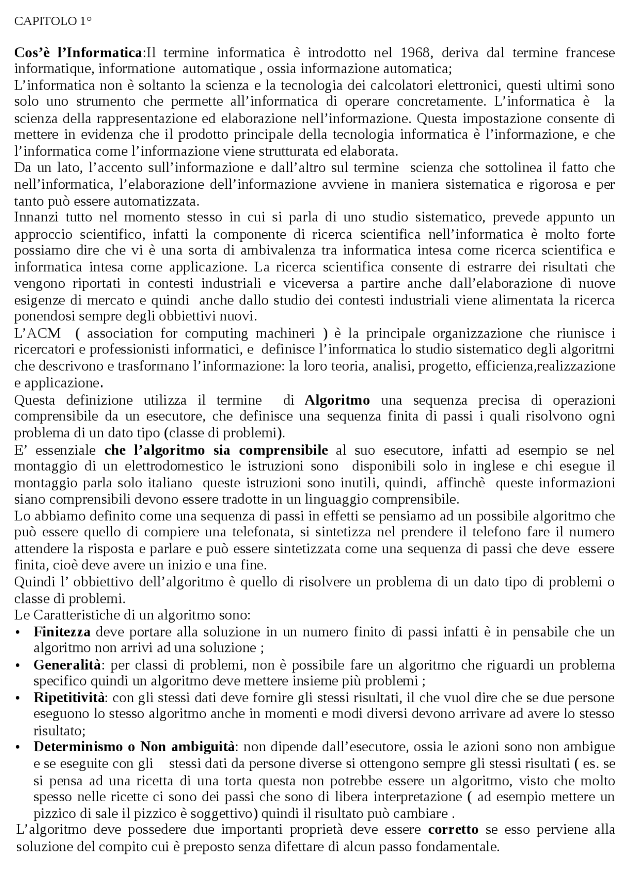 Per esame Informatica Unitelma Sapienza 10 CFU | Prove d'esame di Computer Science - Docsity