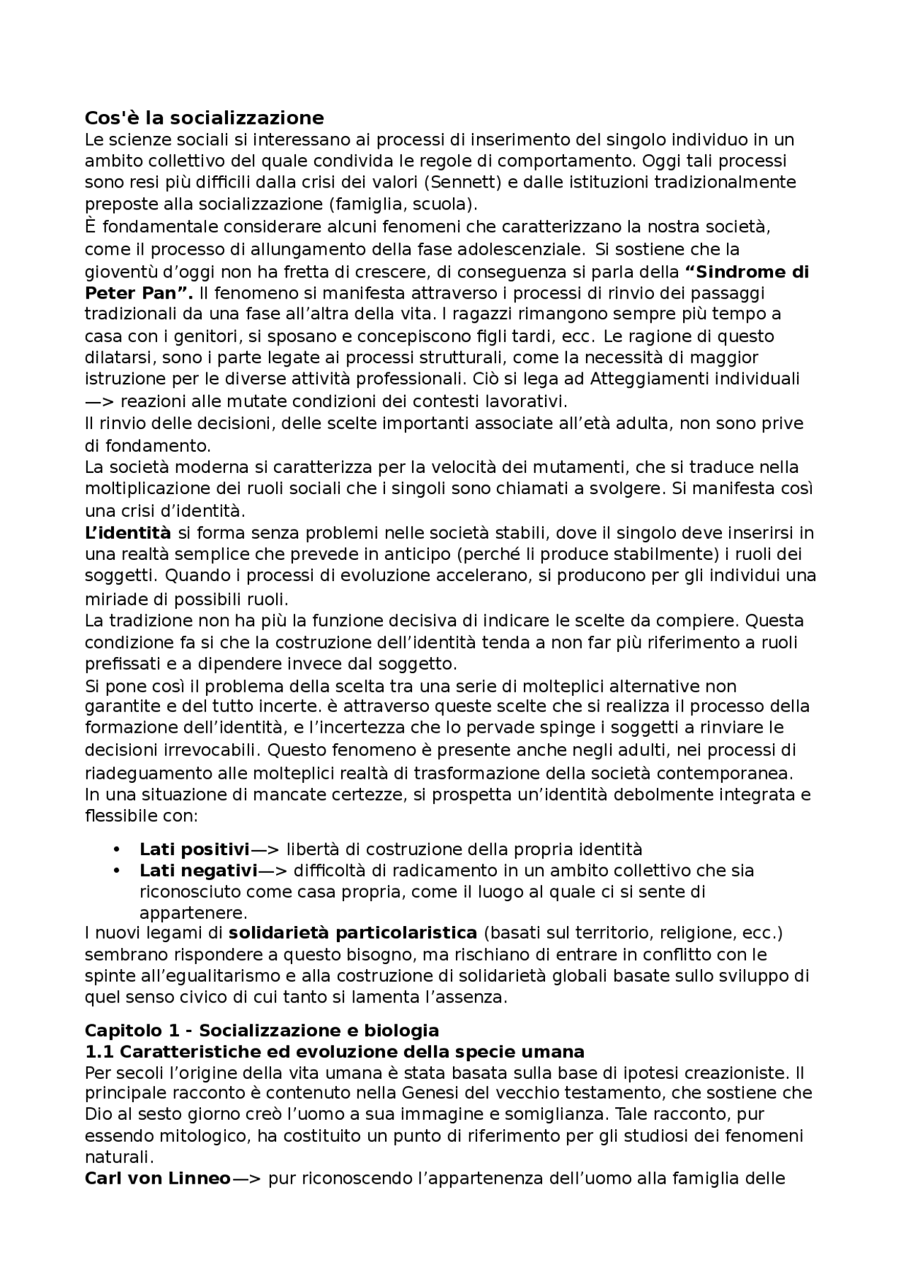 Cosè La Socializzazione Docsity