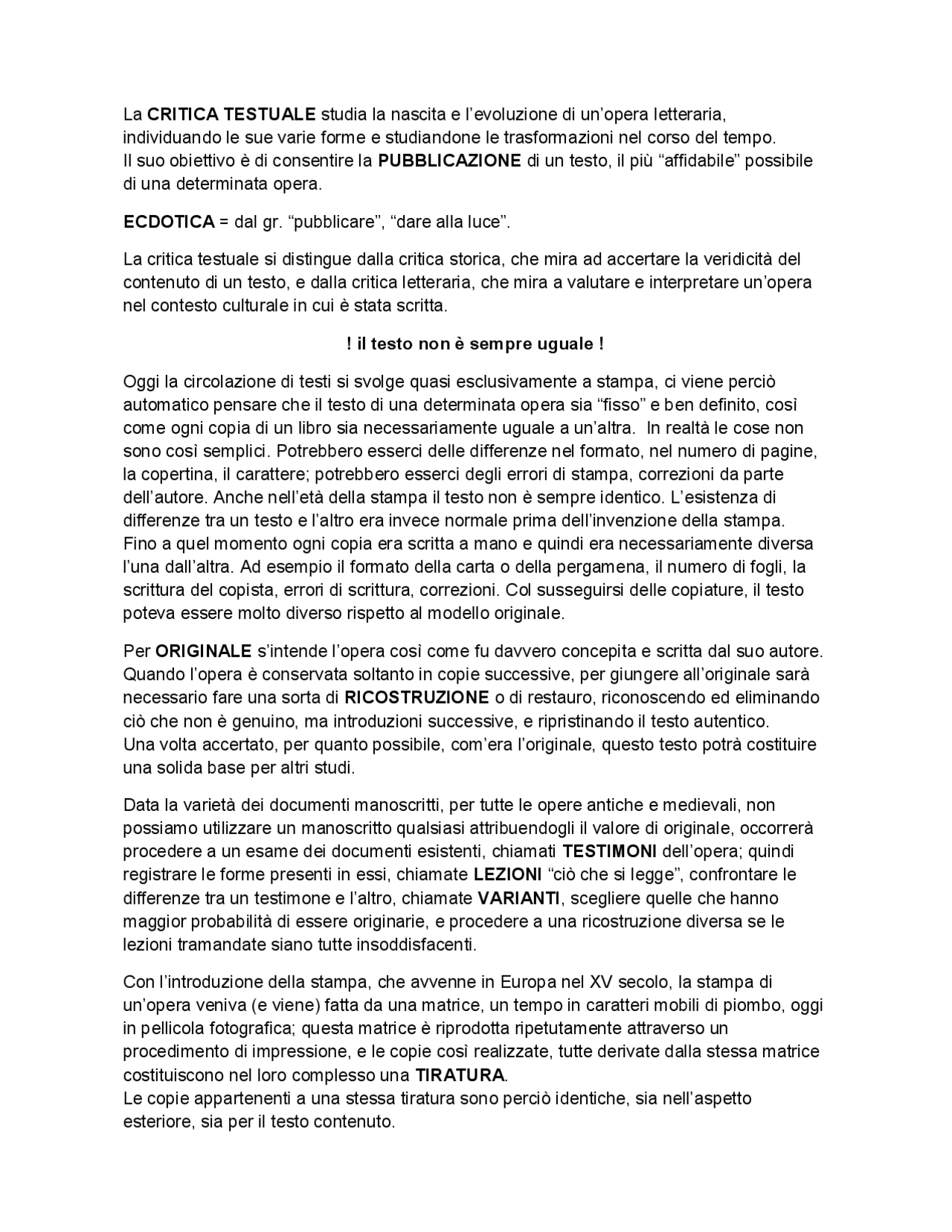 Elementi Di Critica Testuale Paolo Chiesa Docsity