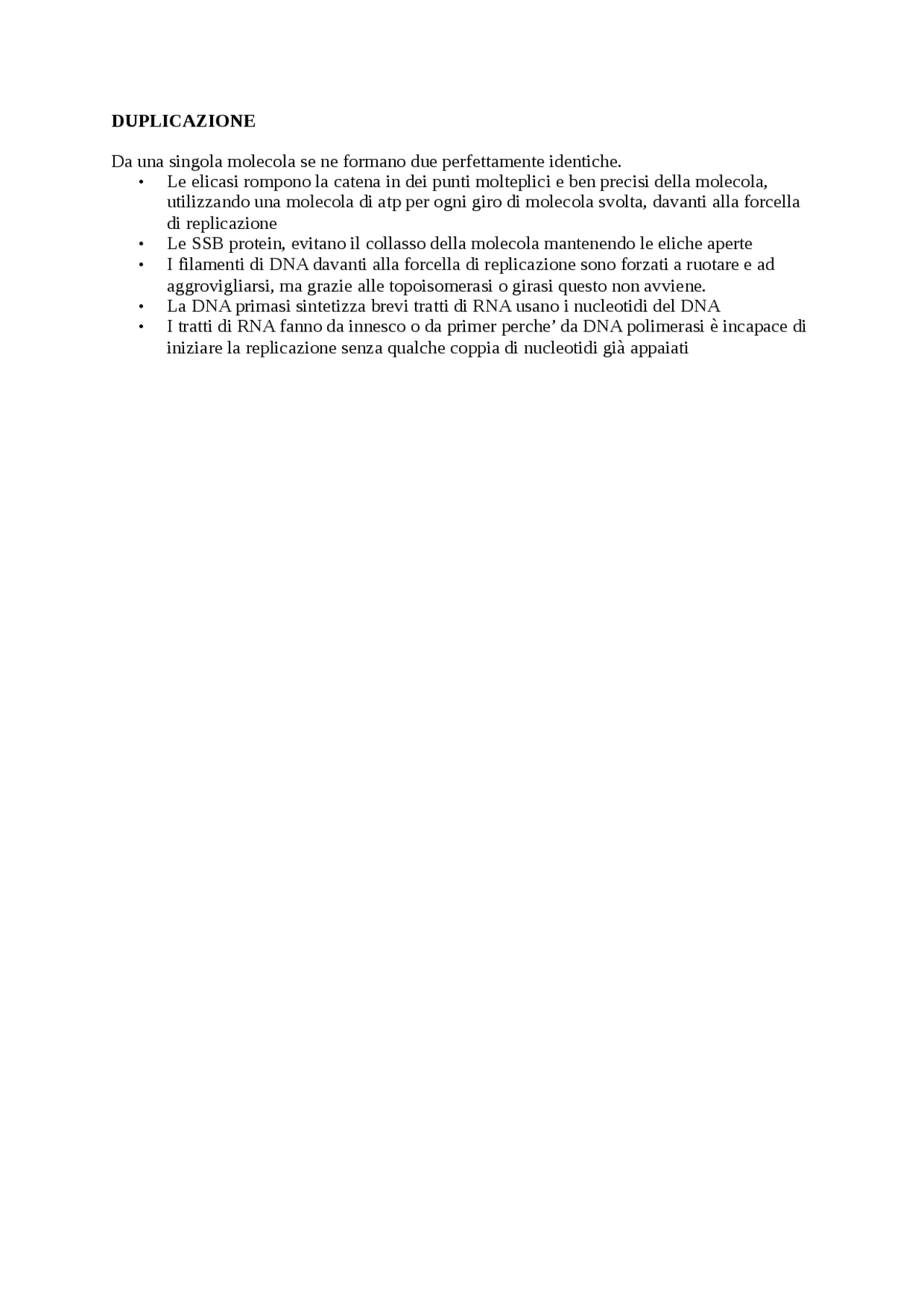 Duplicazione Del Dna Docsity