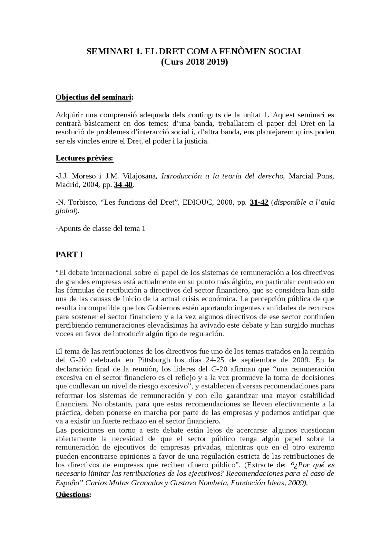 Seminario 1 2018 Teoria Del Dret Docsity