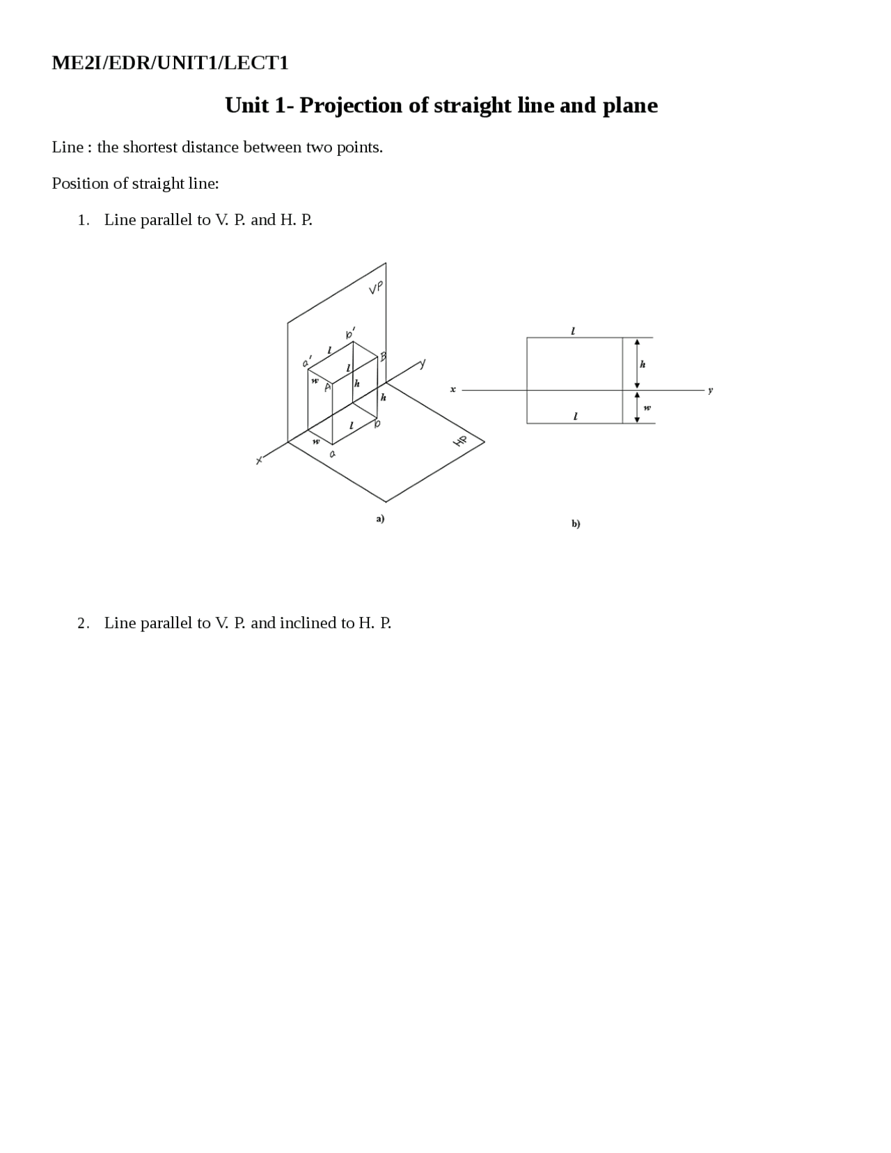 Projection of line and planes - Docsity