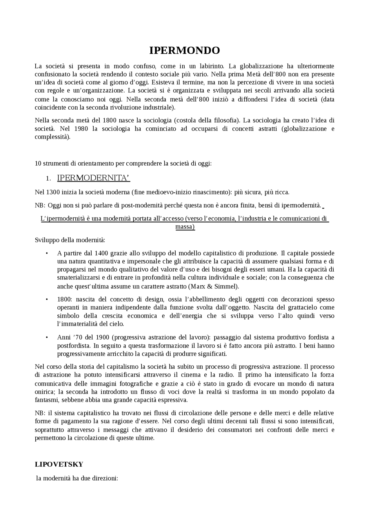 Riassunto Libro Ipermondo Di Codeluppi Spiegazioni Del Prof Docsity