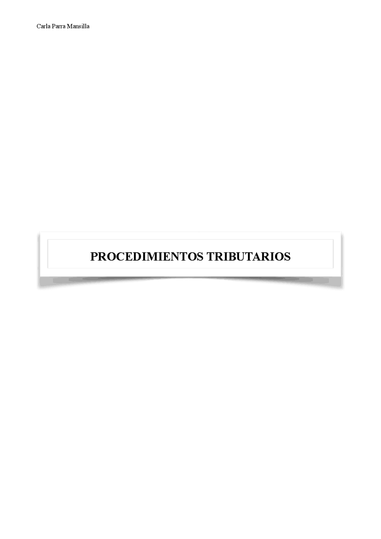 Apuntes Procedimientos Tributarios Docsity