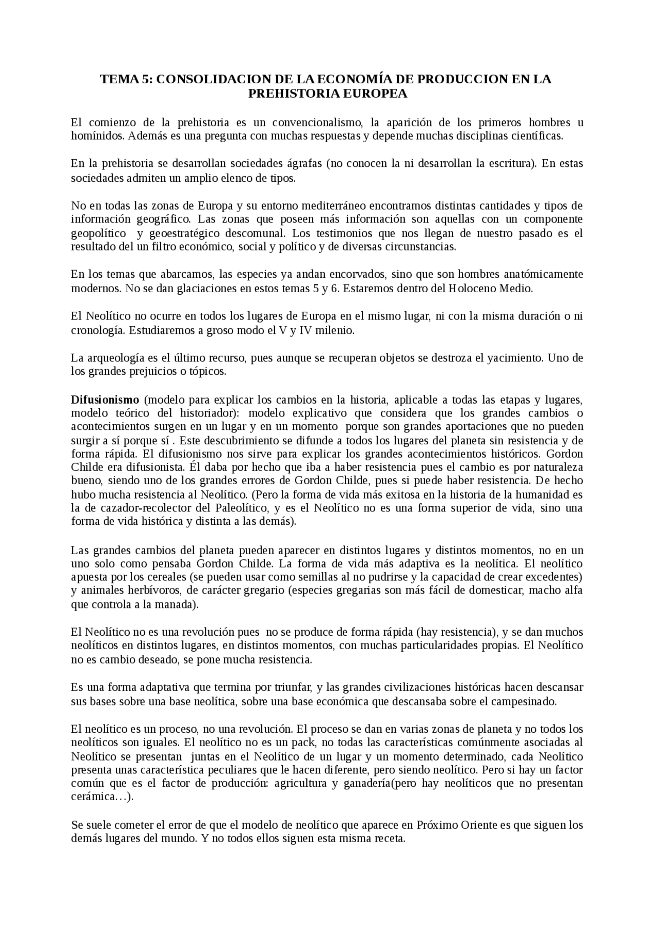 Prehistoria En Europa Apuntes Tema 5 Docsity
