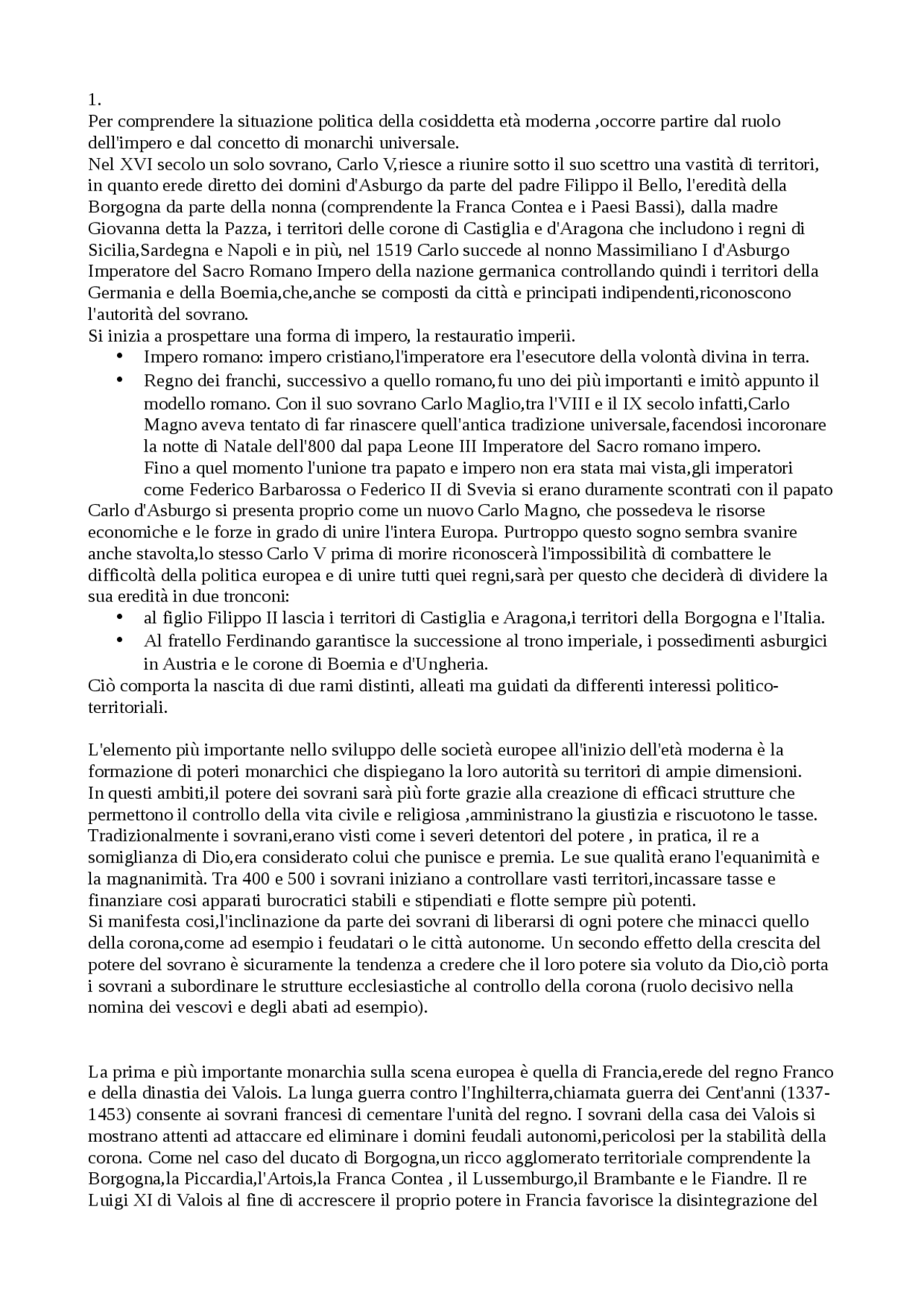 Benigno Storia Moderna Docsity