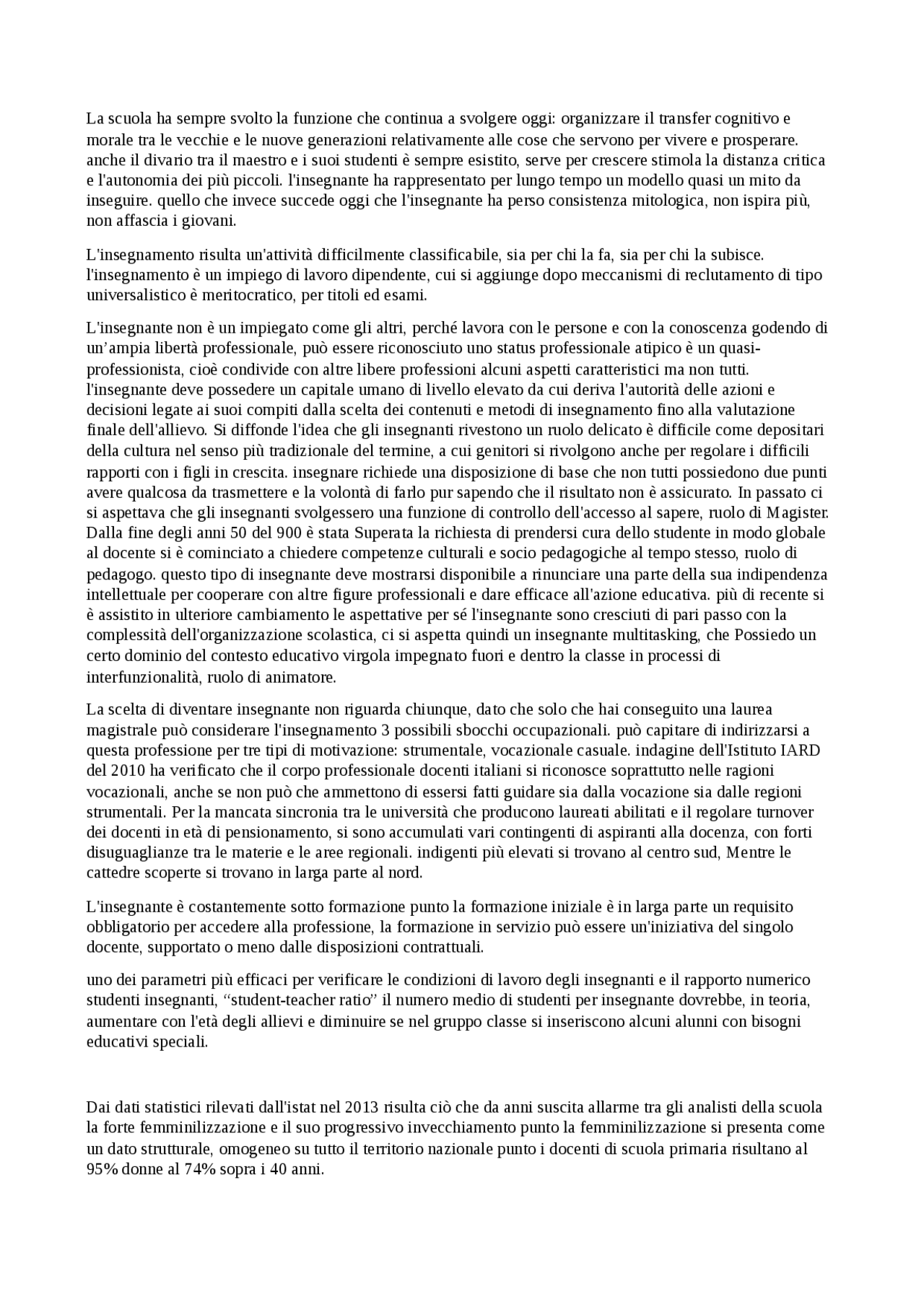 Gli Insegnanti In Italia Docsity