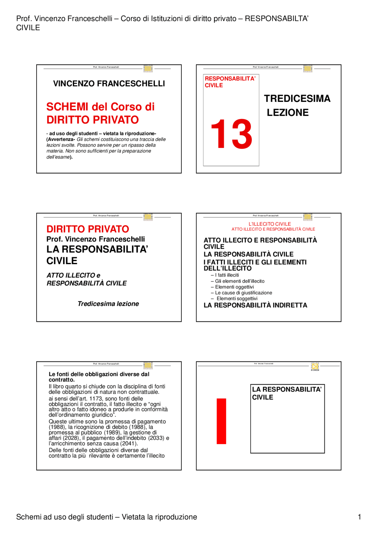 Spiegazione Responsabilità Civile Docsity