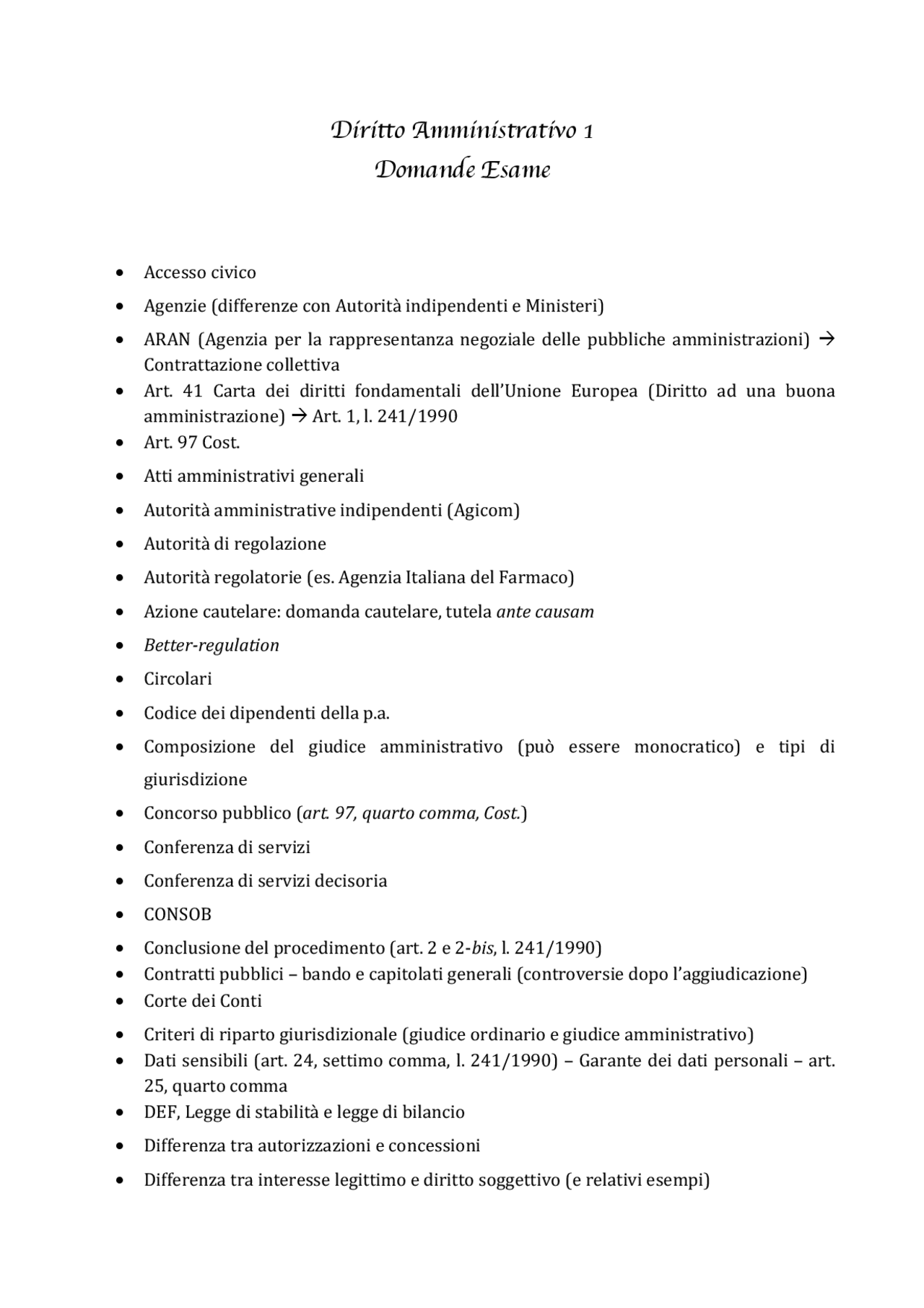 Raccolta Di Domande Pt 1 Luiss Docsity