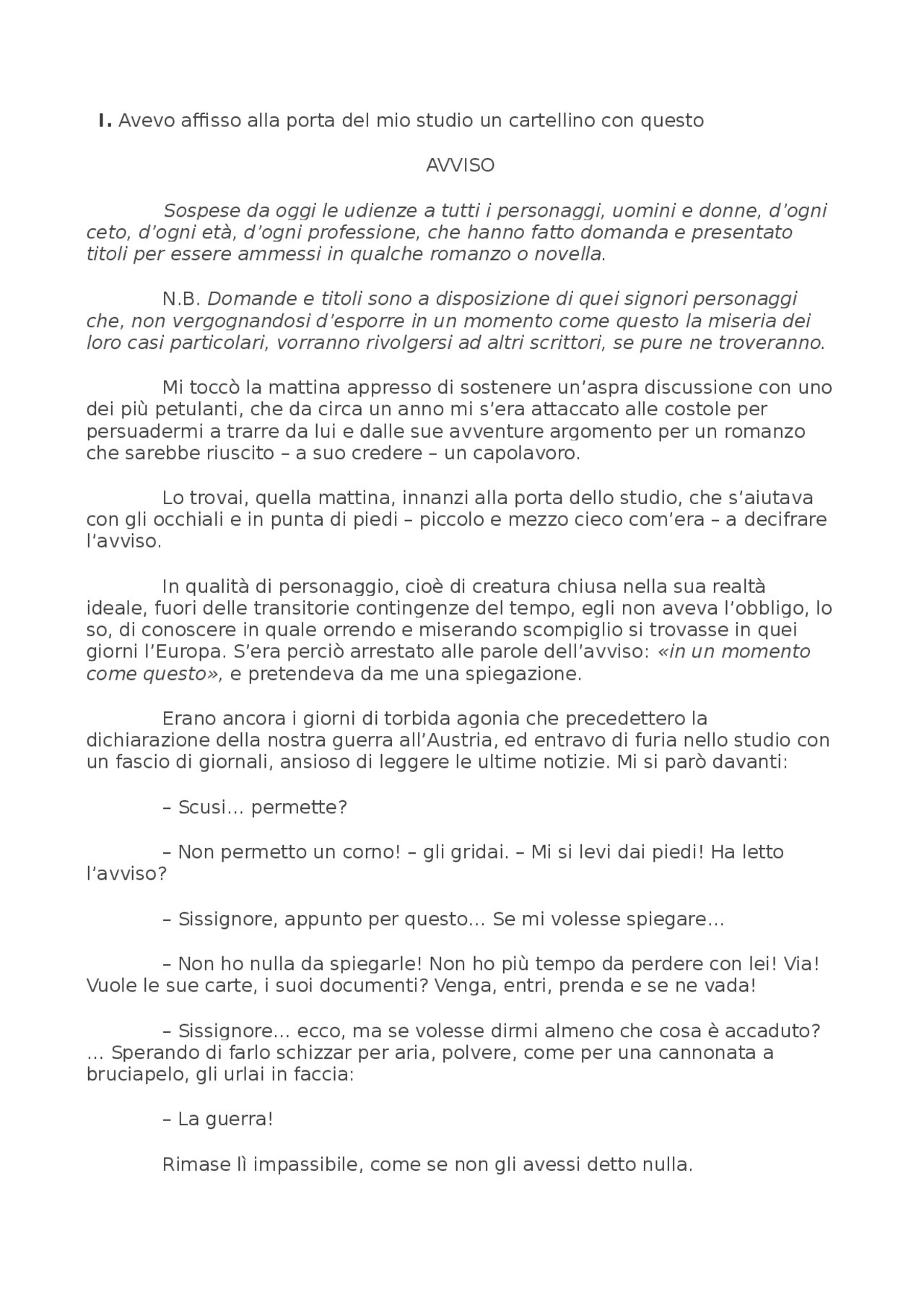 Pirandello Novelle Per Un Anno Docsity