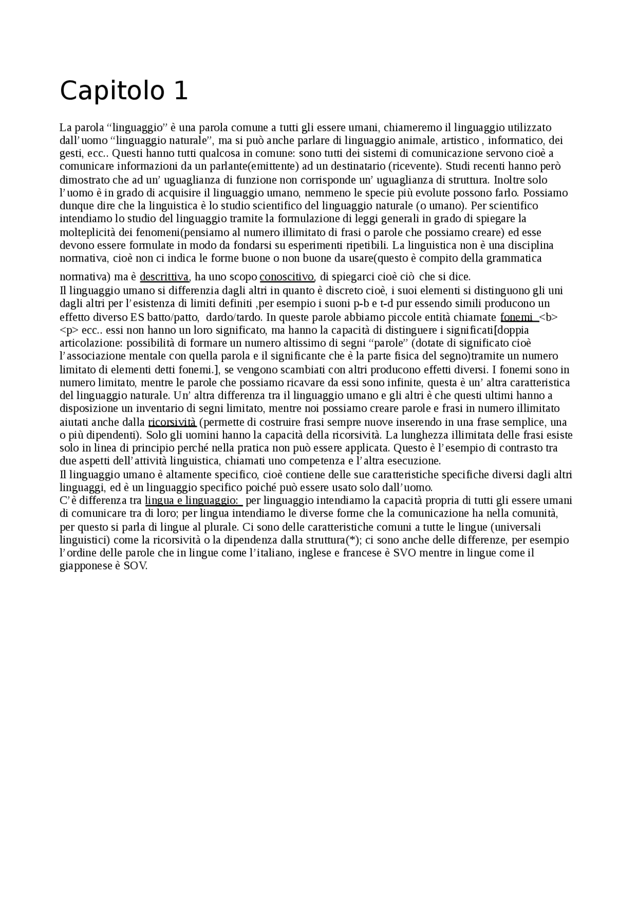 Riassunto G Graffisscalise Le Lingue E Il Linguaggio Introduzione