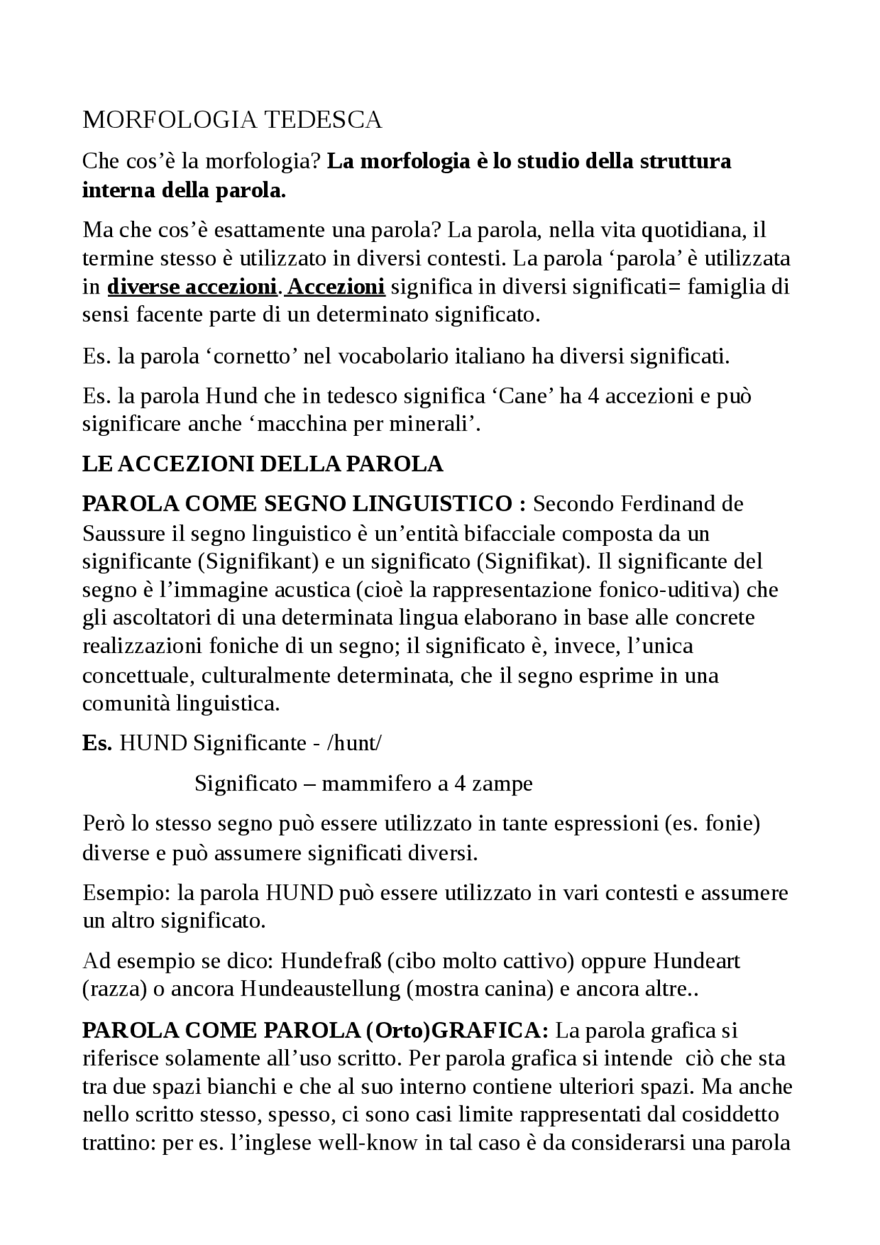 Riassunto Linguistica Tedesca I Anno Docsity