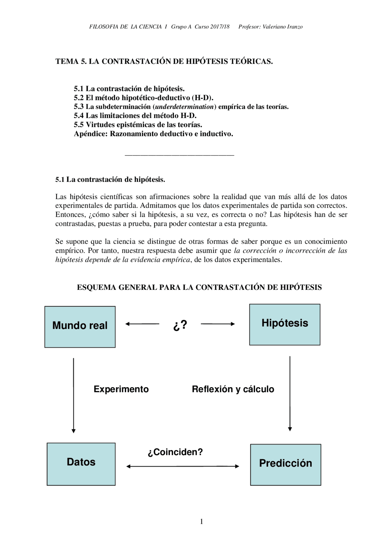 LA CONTRASTACIÓN DE HIPÓTESIS TEÓRICAS - Docsity